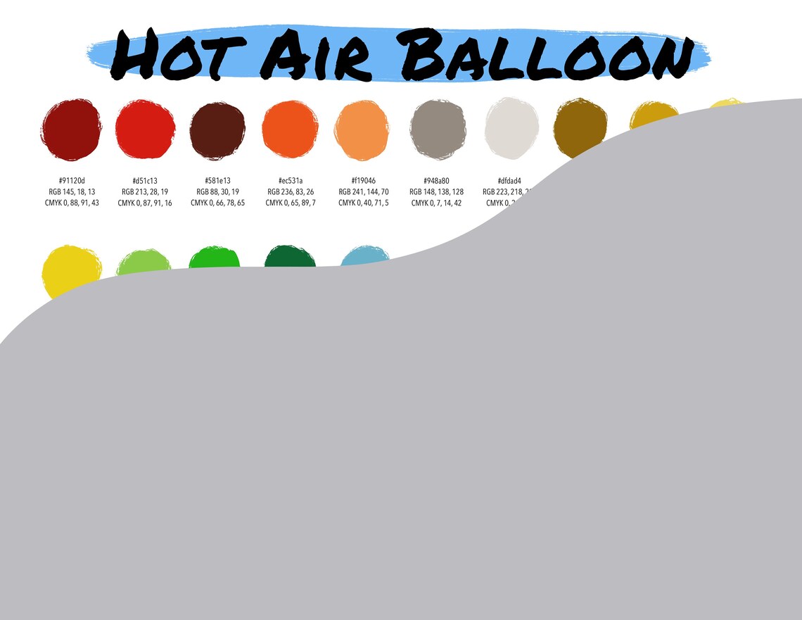Procreate Color Palette | Hot Air Balloon | Instant Download | Digital ...