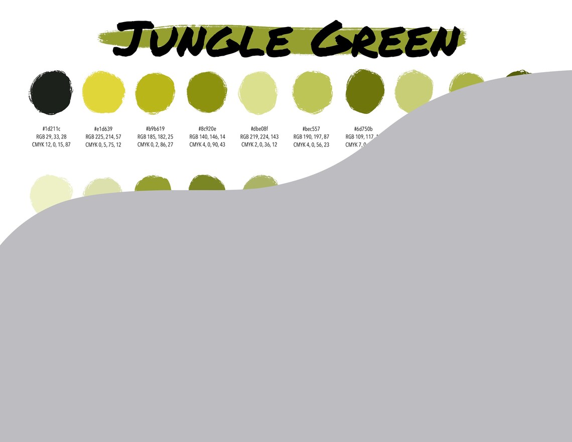 Procreate Color Palette | Jungle Green | Instant Download | Digital ...