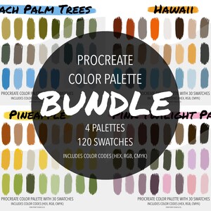 Procreate Color Palette Bundle | 4 Palettes | Hawaii | Instant Download ...
