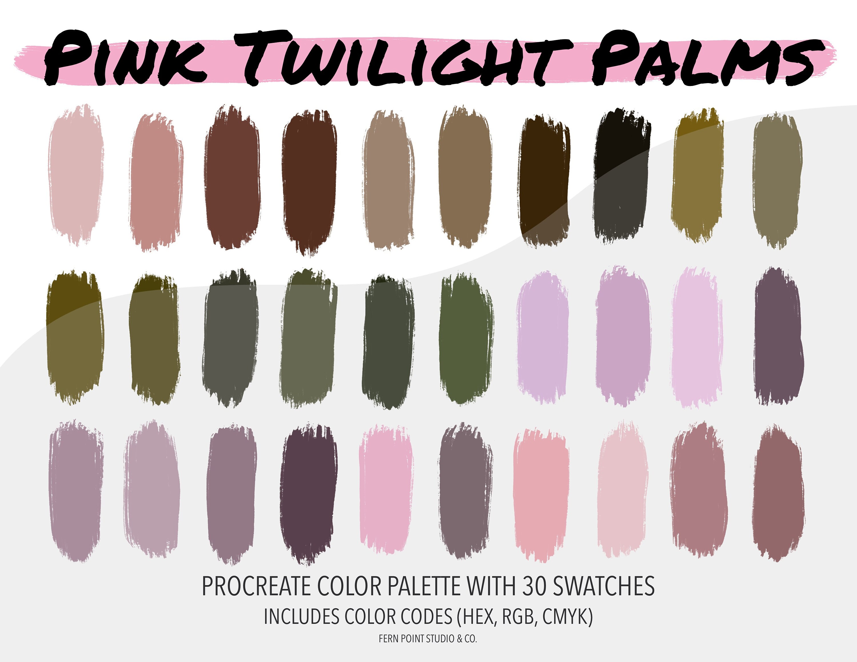Procreate Color Palette | Pink Twilight Palms | Instant Download ...