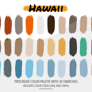Procreate Color Palette Hawaii Instant Download Digital File Color ...