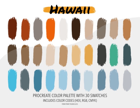 Procreate Color Palette Hawaii Instant Download Digital - Etsy