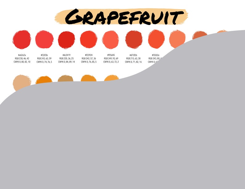 Procreate Color Palette Grapefruit Instant Download Digital File Color ...