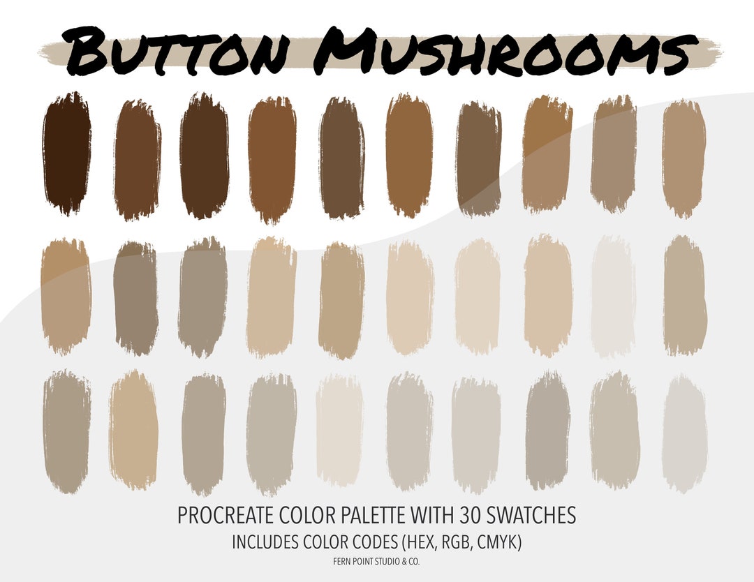 Procreate Color Palette | Button Mushrooms | Instant Download | Digital ...