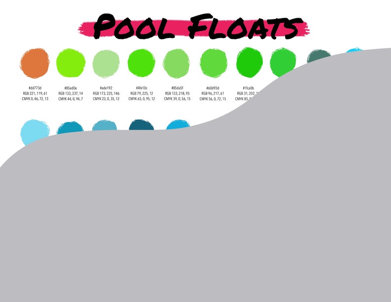Procreate Color Palette | Pool Floats | Instant Download | Digital File ...