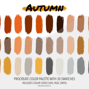 Procreate Color Palette | Autumn | Instant Download | Digital File ...