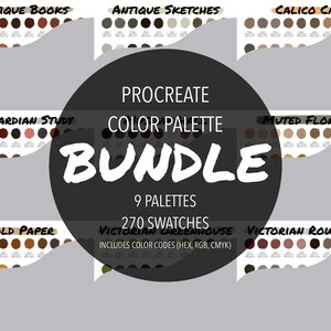 Procreate Color Palette Bundle | 9 Palettes | Light Academia | Instant ...