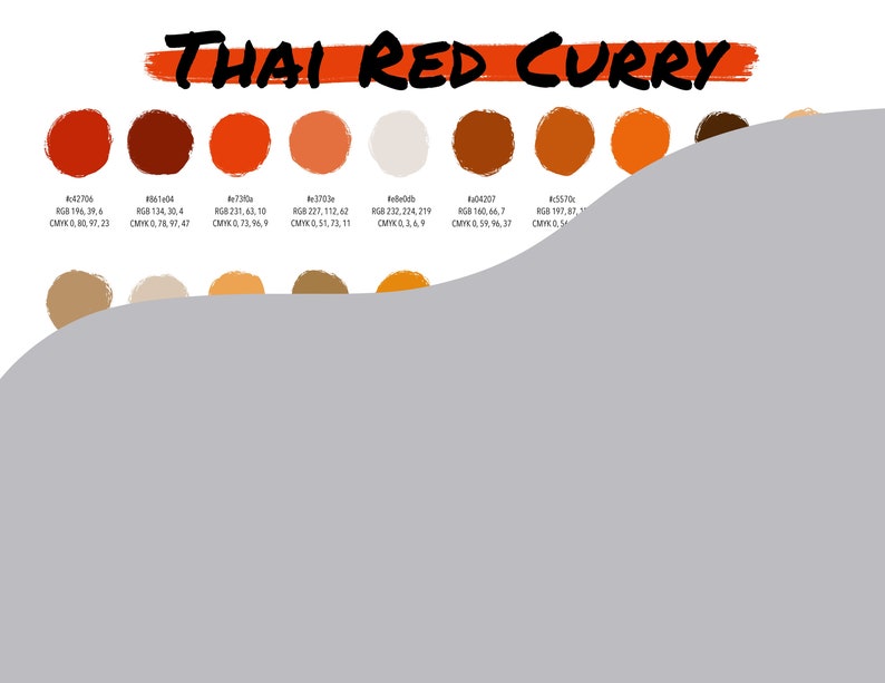 Procreate Color Palette Thai Red Curry Instant Download Digital File ...
