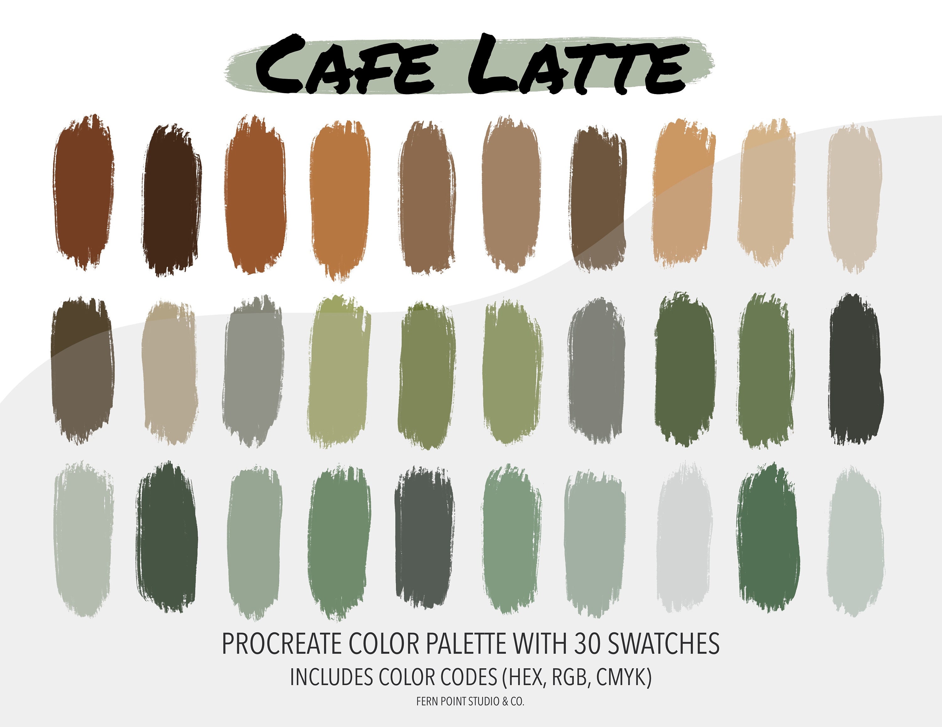 Procreate Color Palette | Cafe Latte | Instant Download | Digital File ...