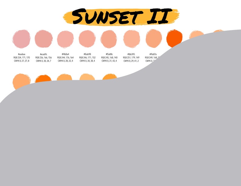 Procreate Color Palette | Sunset 2 | Instant Download | Digital File ...