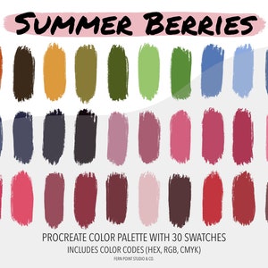 Procreate Color Palette Summer Berries Instant Download Digital File ...