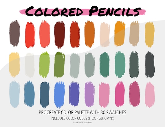 Procreate Color Palette Colored Pencils Instant Download - Etsy