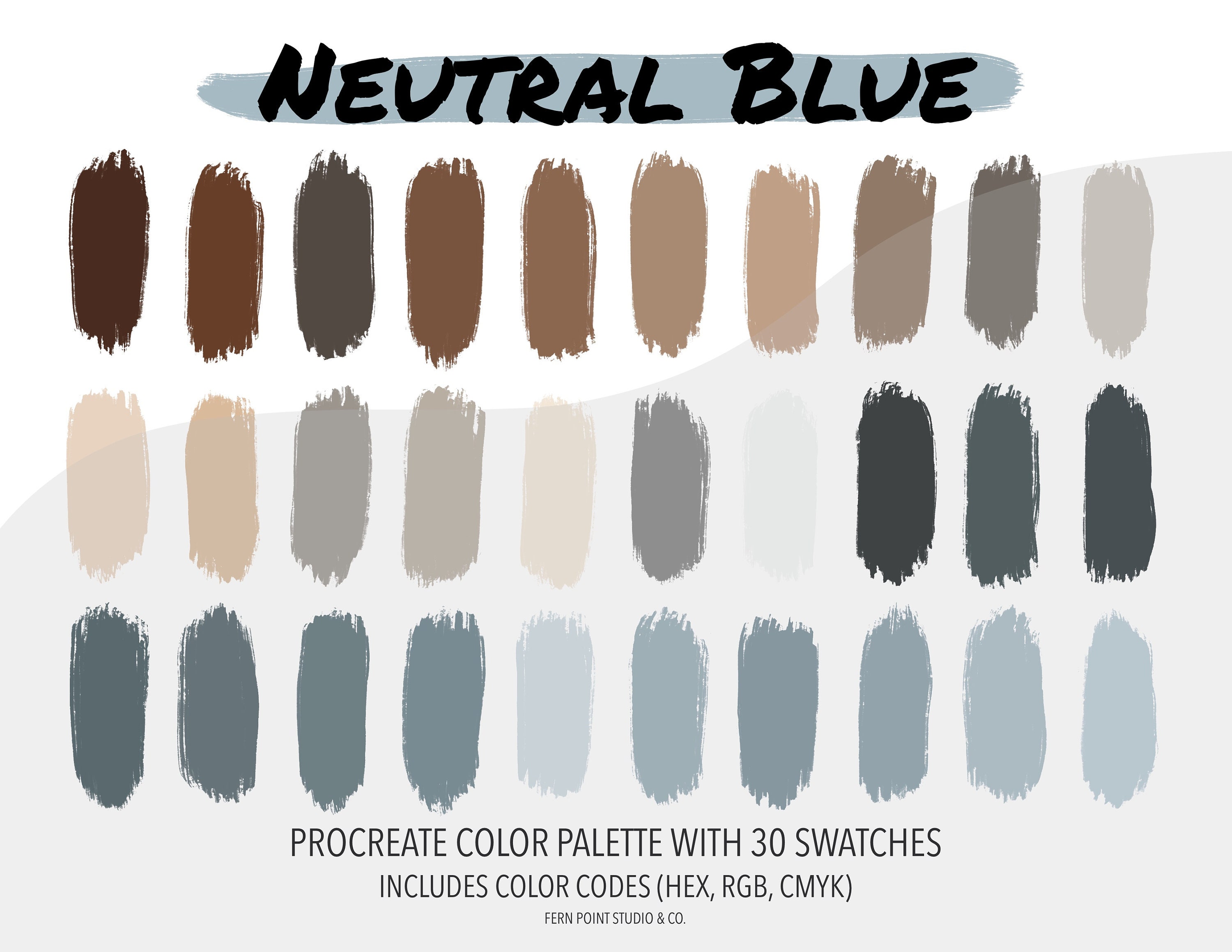 Procreate Color Palette Neutral Blue Instant Download Digital