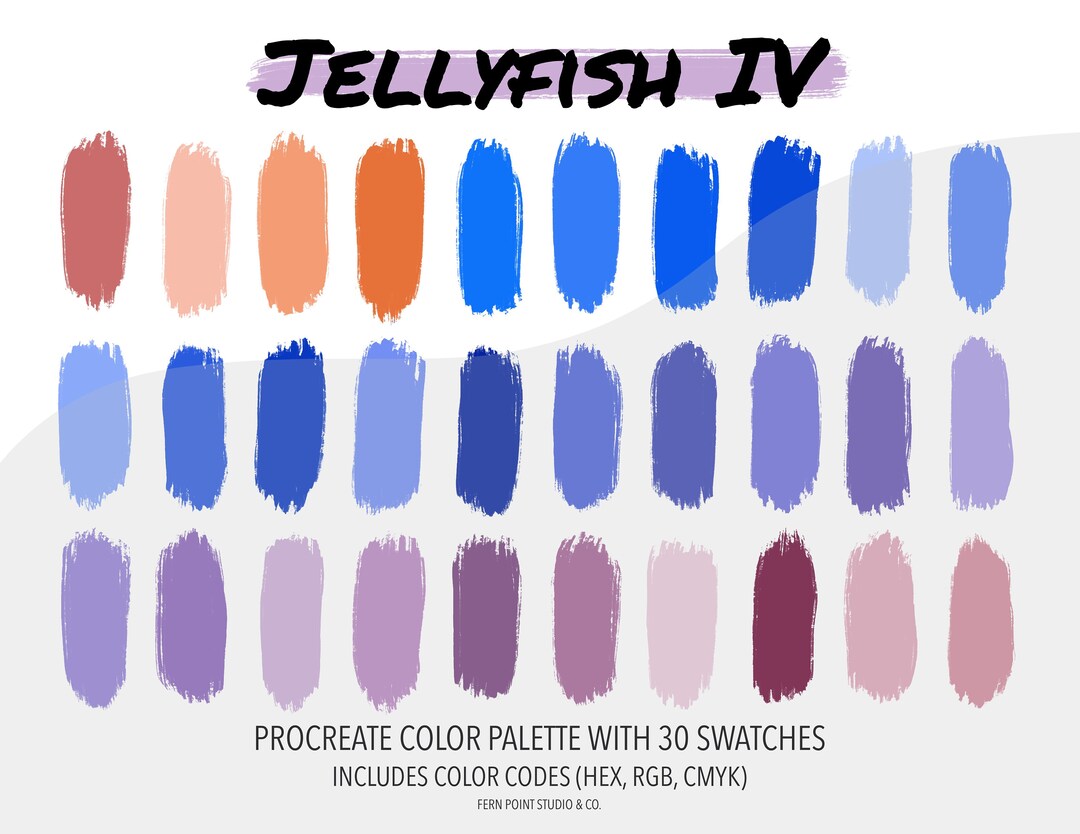 Procreate Color Palette Jellyfish 4 Instant Download Digital File Color ...