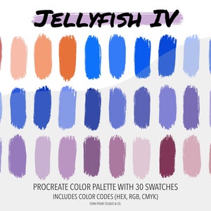 Procreate Color Palette Jellyfish 4 Instant Download Digital File Color ...