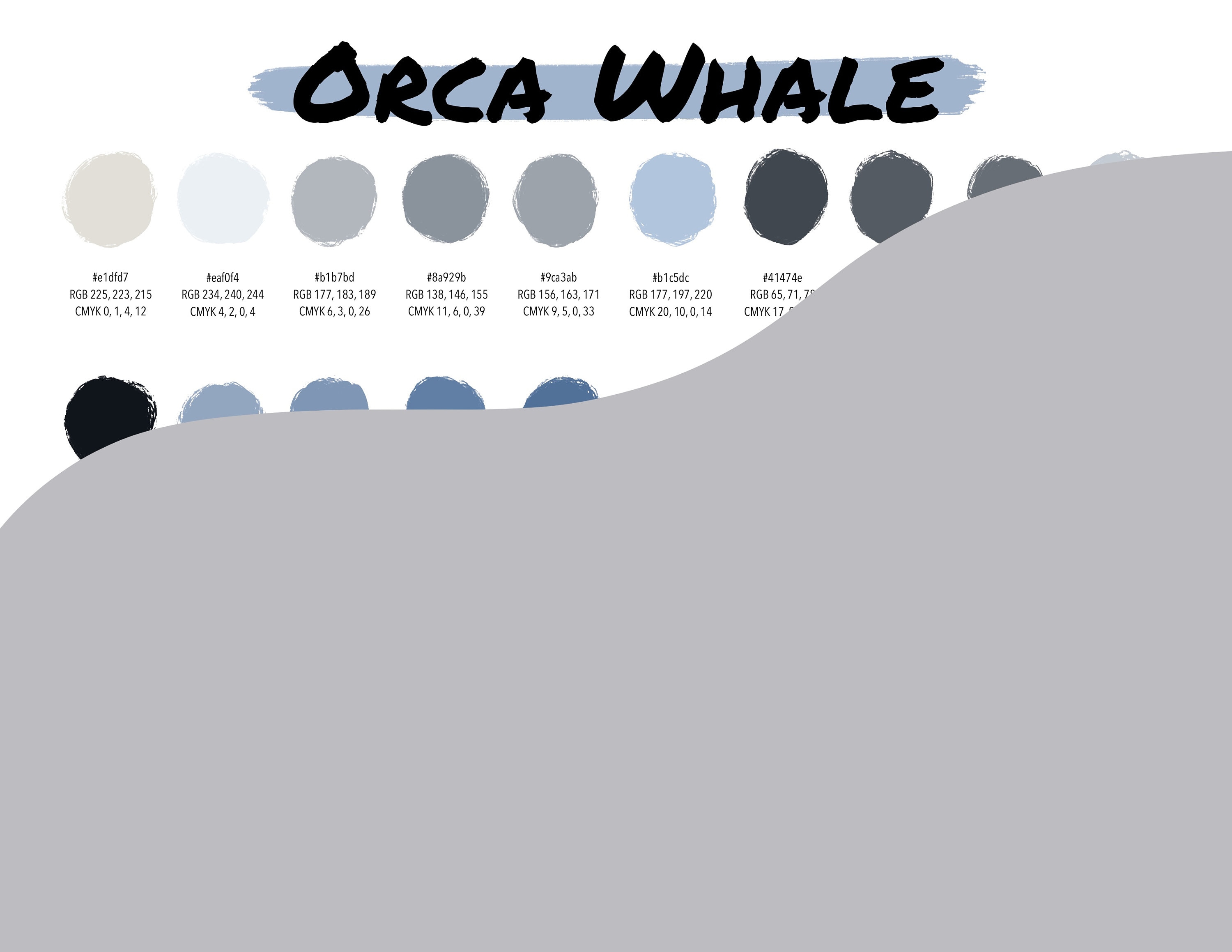 Procreate Color Palette | Orca Whale | Instant Download | Digital File ...