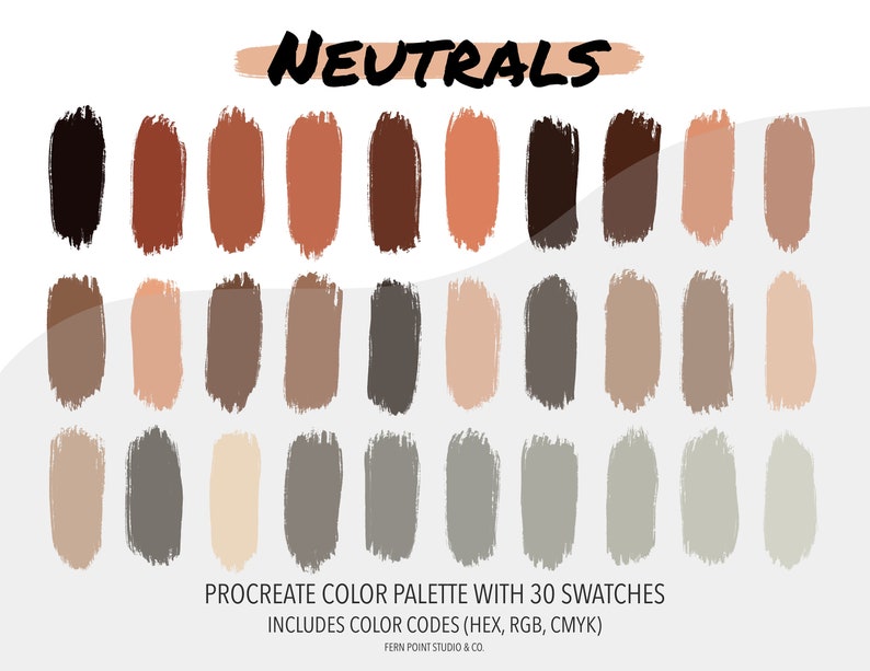 Procreate Color Palette Neutrals 3 Instant Download Digital File Color ...