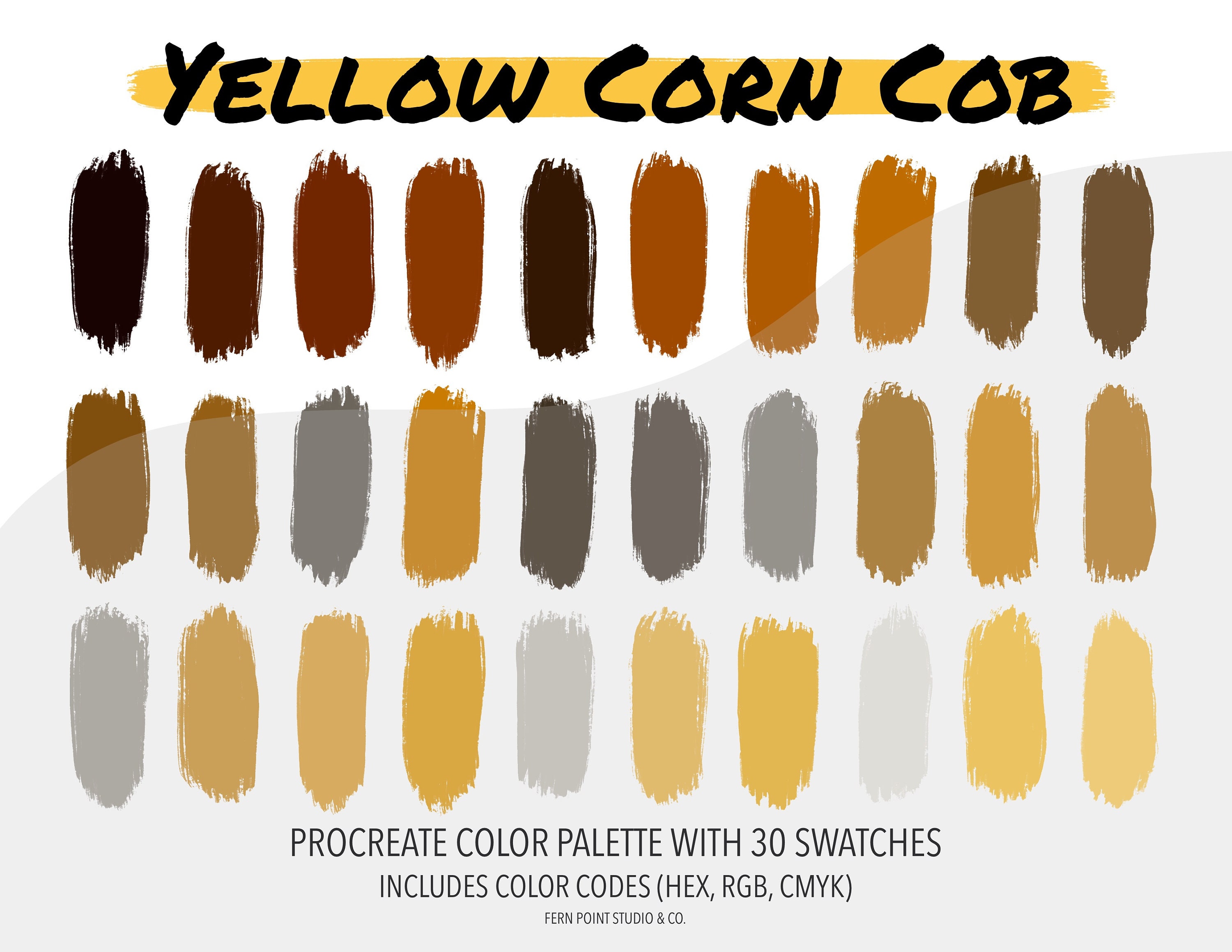 Procreate Color Palette | Yellow Corn Cob | Instant Download | Digital ...