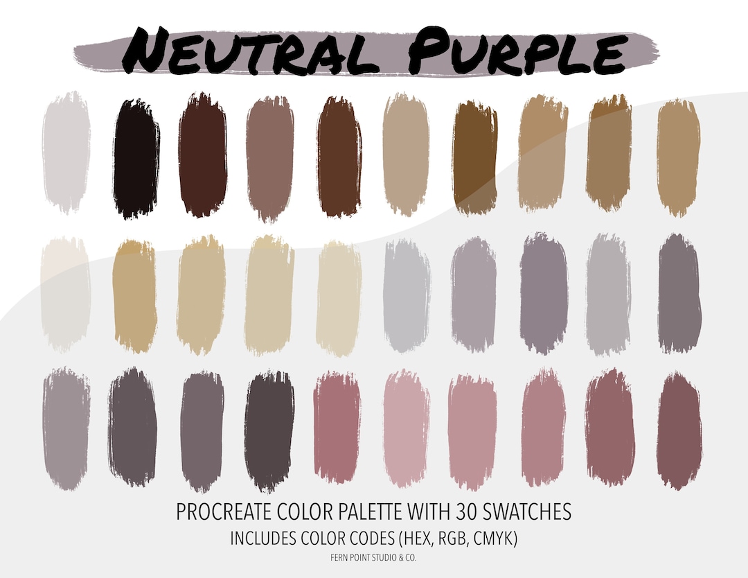Procreate Color Palette | Neutral Purple | Instant Download | Digital ...