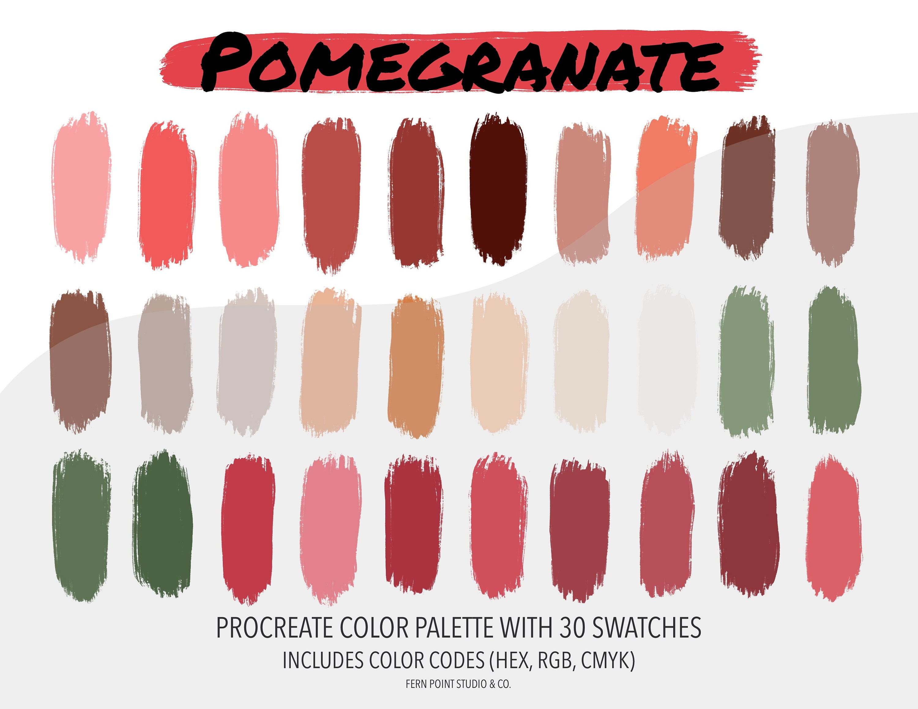 Procreate Color Palette Pomegranate Instant Download Digital File Color ...