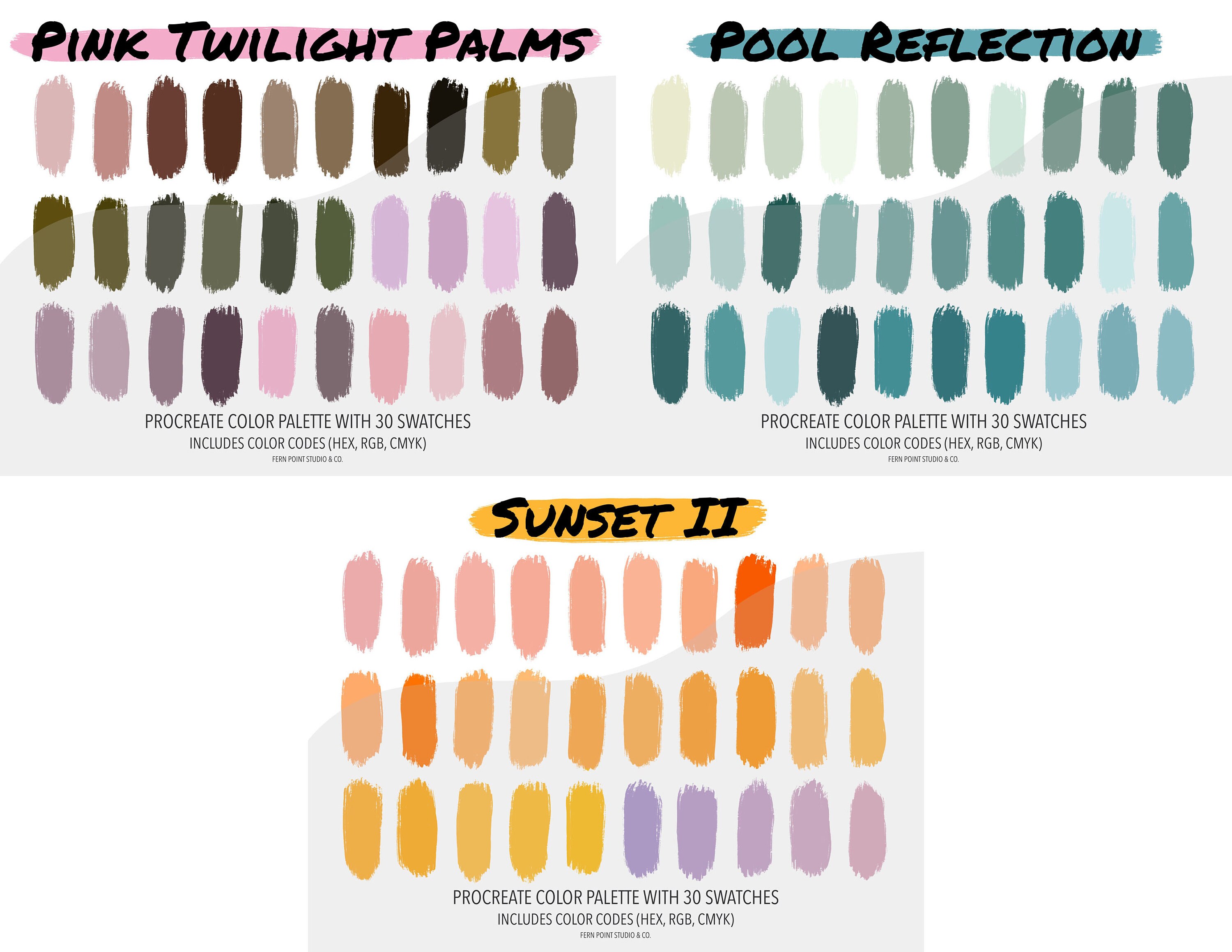Procreate Color Palette Bundle | 9 Palettes | Hawaii | Instant Download ...