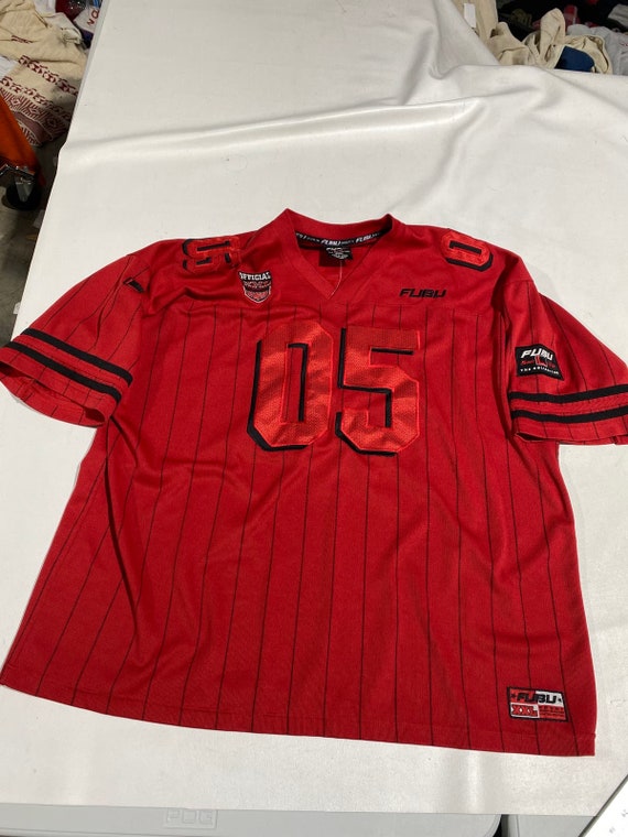 FUBU jersey, red, Fubu 05, vintage hip hop t-shirt 90s hip hop 1990s size 2XL 海外 即決 - スキル、知識