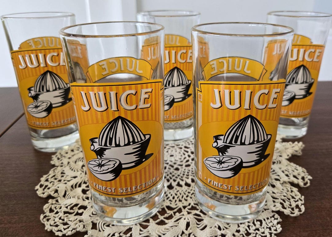 Vintage Cerve Orange Juice Glasses. Made in Italy. Set of 5. Great ...