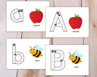 ABC Alphabet Tracing Letters Flashcards Learning Letter | Etsy