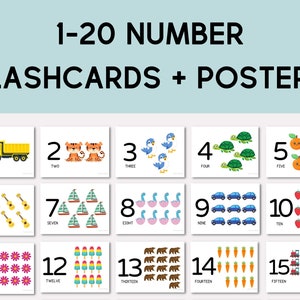 Number Flashcards, Counting Cards, Printable Number Flash Cards, Number ...