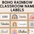 Earthy Boho Rainbow Student Desk Plates | Classroom Name | Decor ...