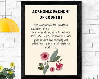 Indigenous Acknowledgement Editable Digital Download Australian ...