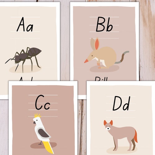 ABC Alphabet Flashcards Learning Letter Native Australian - Etsy