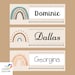 Earthy Boho Rainbow Student Desk Plates Classroom Name Decor Bright ...