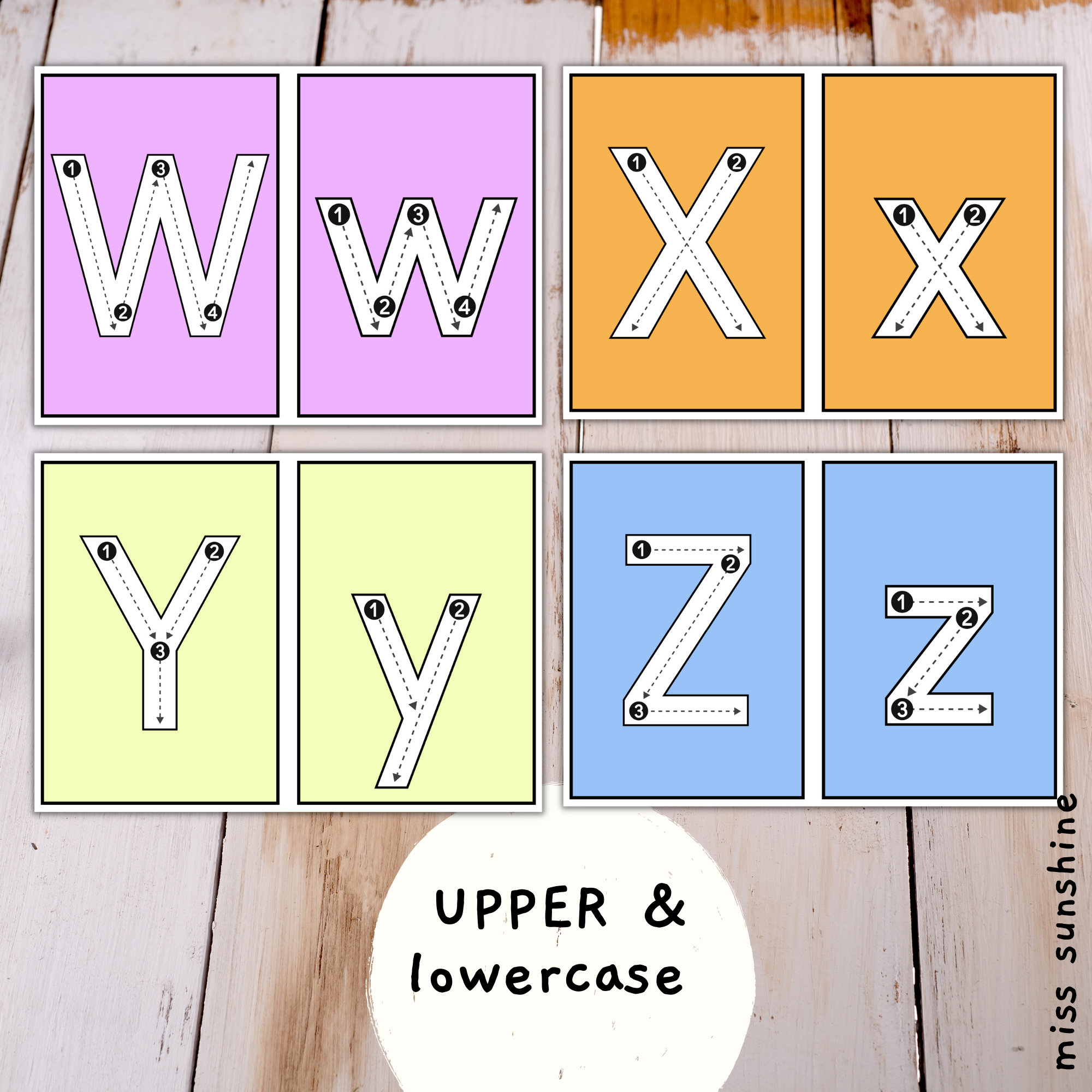ABC Alphabet Tracing Letters Flashcards Learning Letter - Etsy