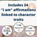 Boho Rainbow Character Traits Affirmation Station Editable Classroom ...