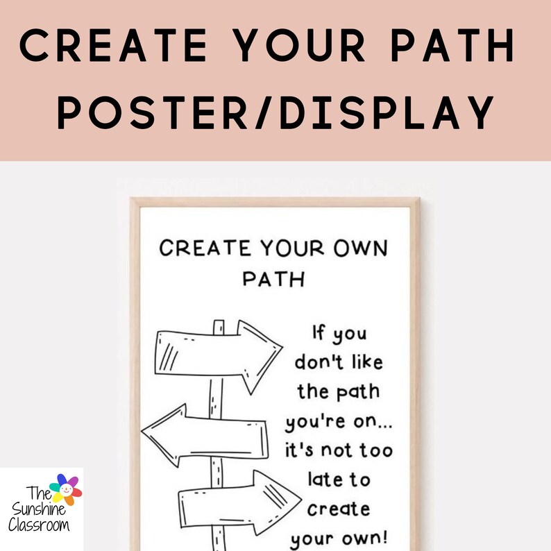 Choose Your Own Path Classroom Affirmation Poster Positivity Reminder ...
