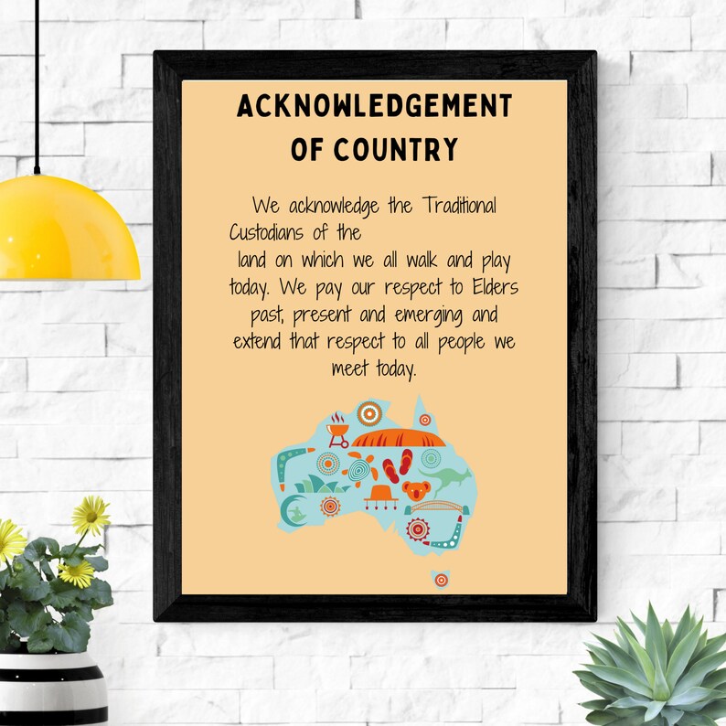 EDITABLE Earth Boho Acknowledgement of Country First Nations Indigenous ...
