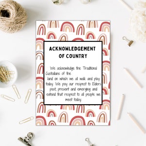 EDITABLE Earthy Boho Acknowledgement of Country First Nations ...
