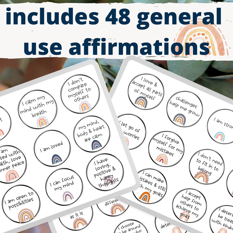 Boho Rainbow Character Traits Affirmation Station Editable | Etsy