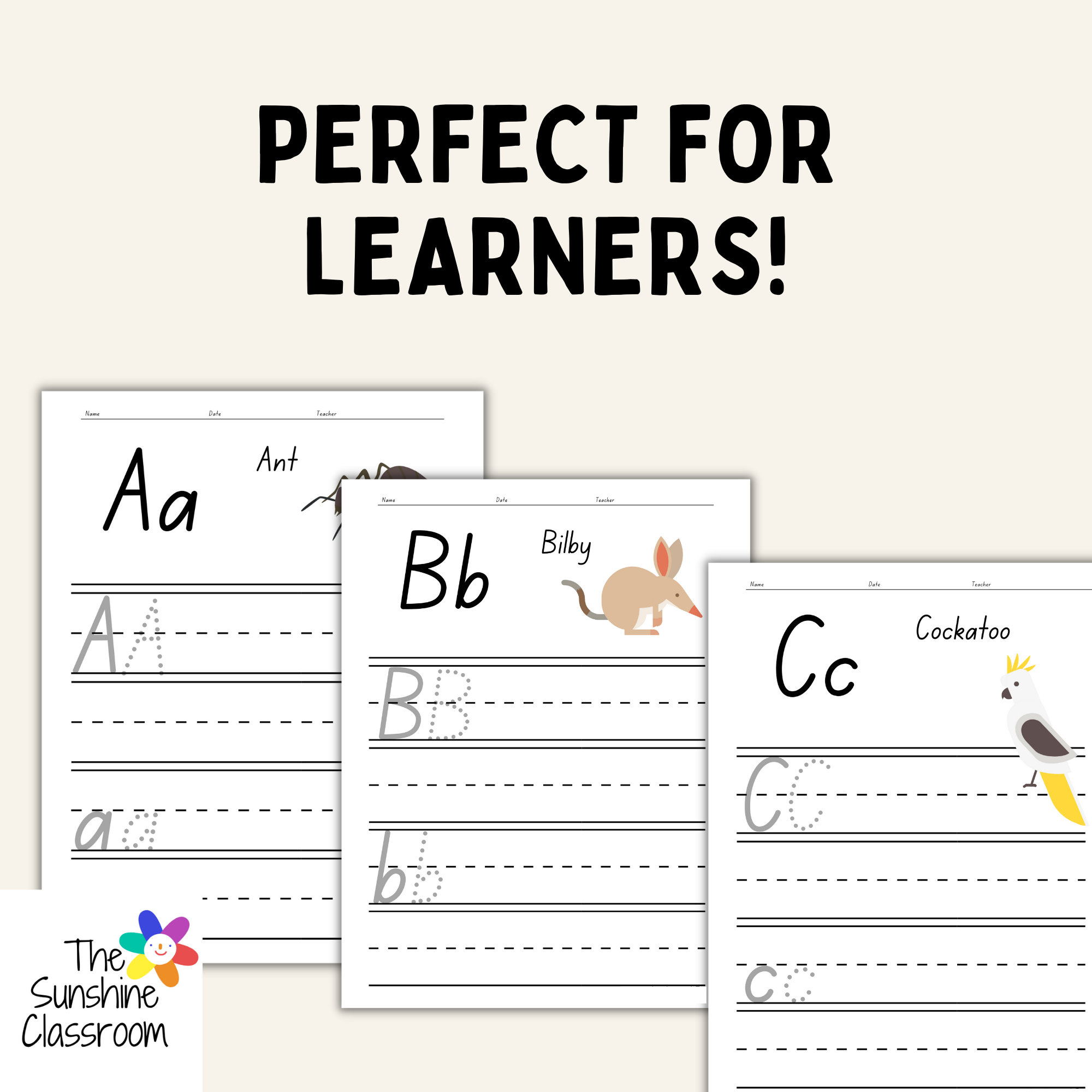 ABC Alphabet Learning Letter Australian Animals Forming Dough Mat ...