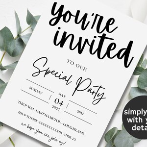 INVITATION CARD DESIGN Simple Elegant Editable Custom Template ...