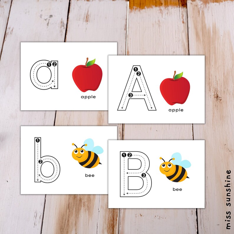ABC Alphabet Tracing Letters Flashcards Learning Letter Formation Play ...