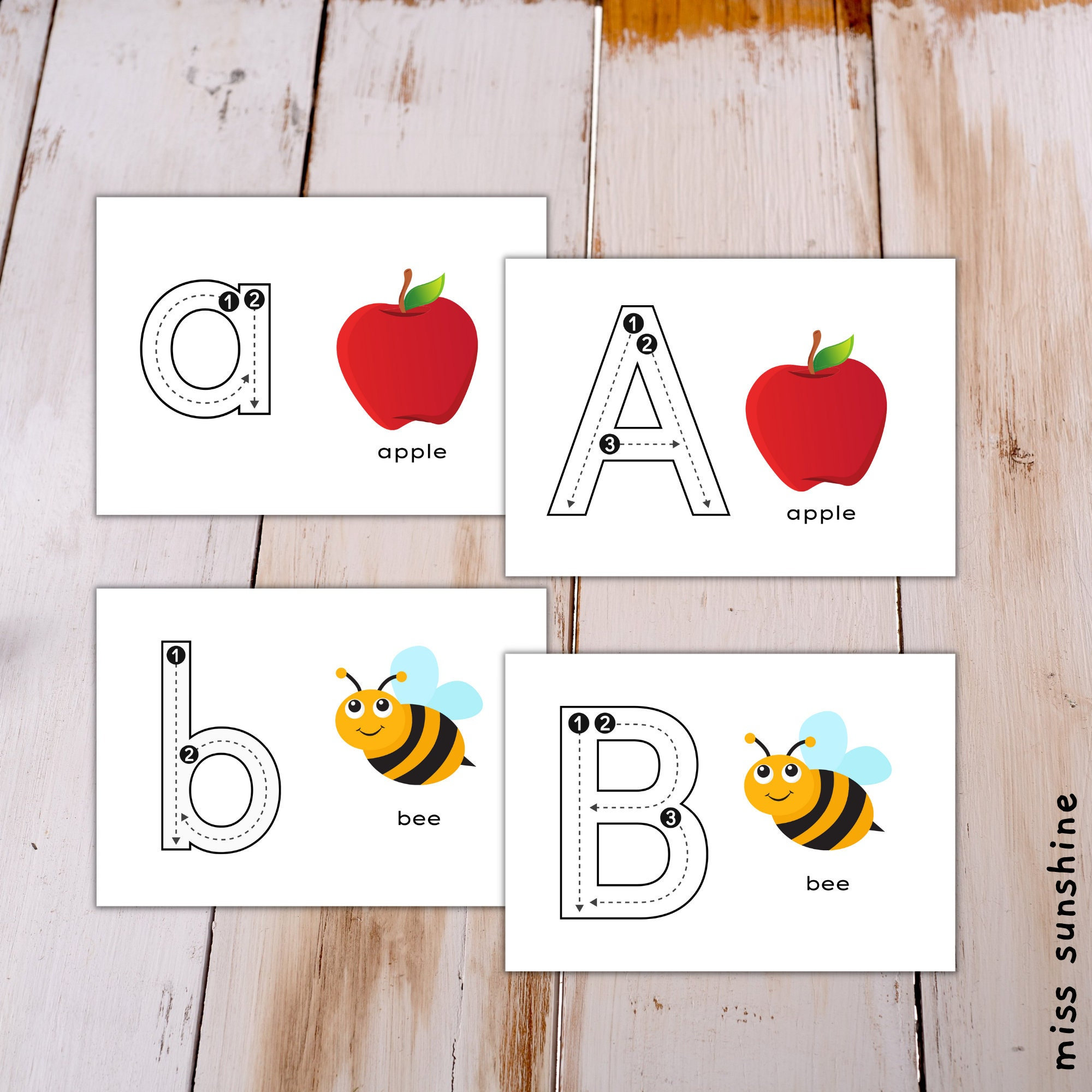 ABC Alphabet Tracing Letters Flashcards Learning Letter Formation Play ...