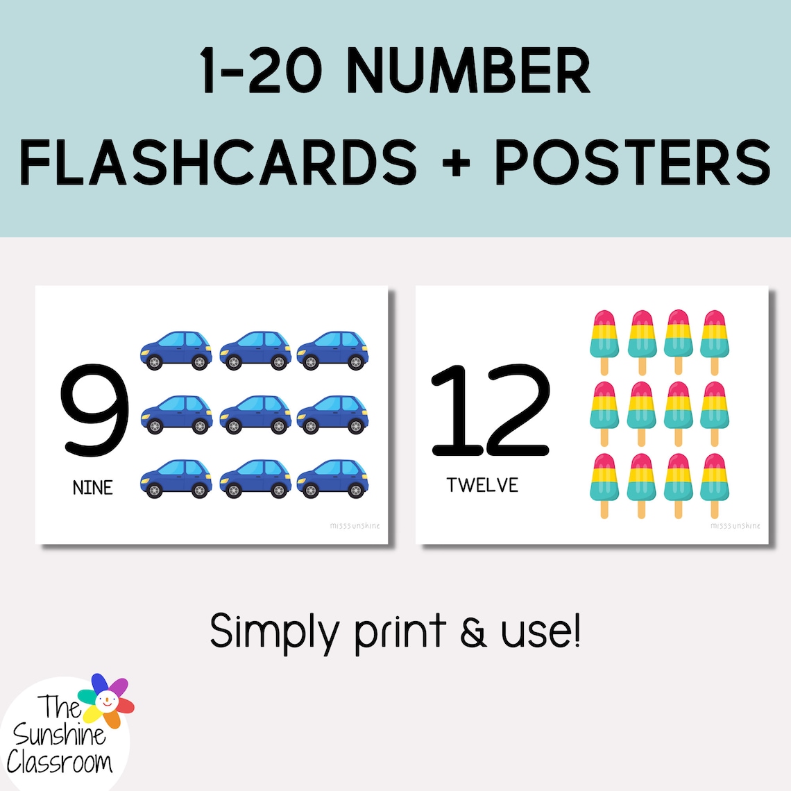 Number Flashcards, Counting Cards, Printable Number Flash Cards, Number ...