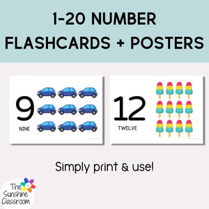 Number Flashcards, Counting Cards, Printable Number Flash Cards, Number ...