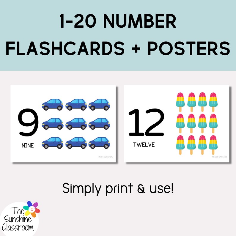Number Flashcards, Counting Cards, Printable Number Flash Cards, Number ...
