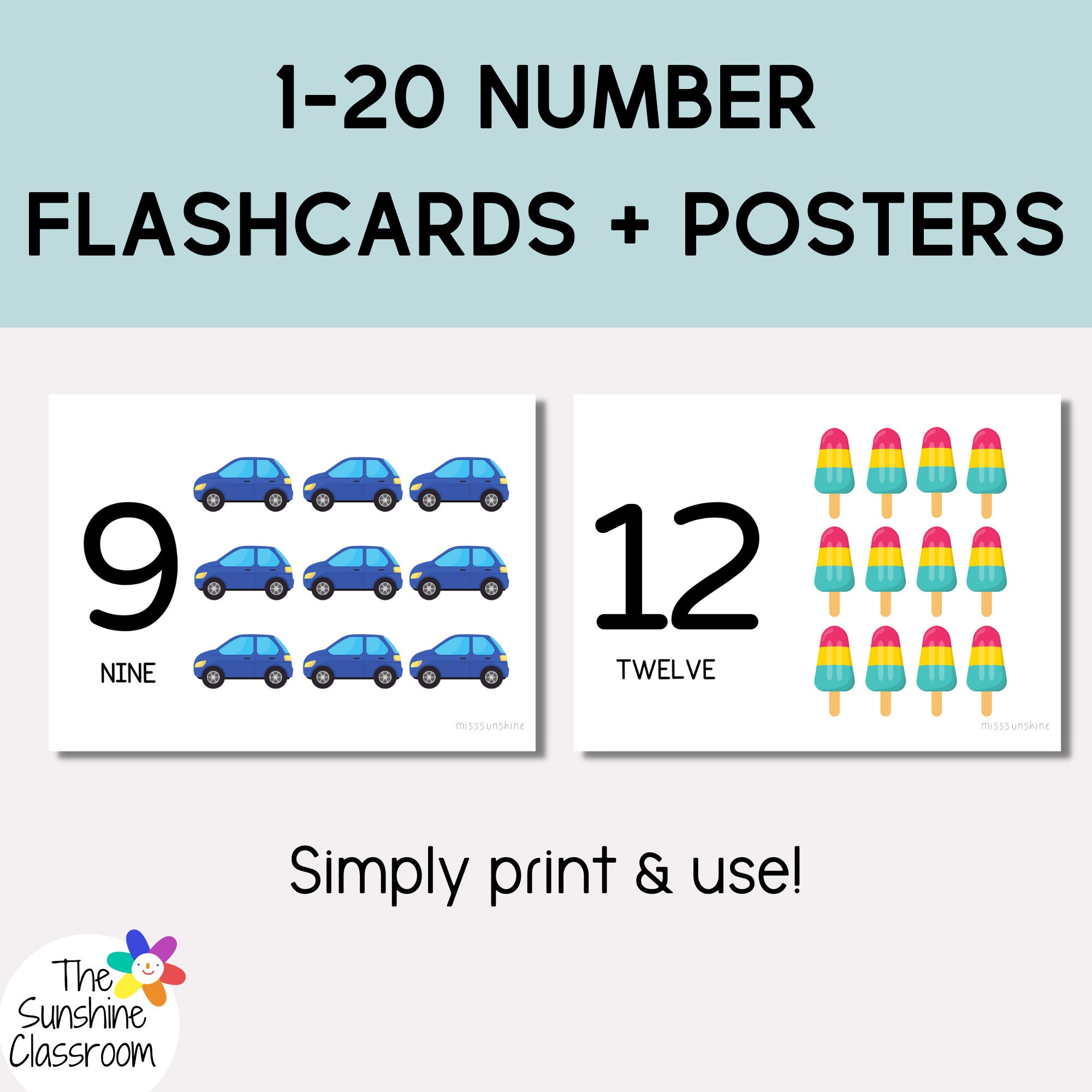 Number Flashcards, Counting Cards, Printable Number Flash Cards, Number ...