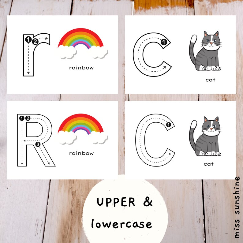 ABC Alphabet Tracing Letters Flashcards Learning Letter Formation Play ...