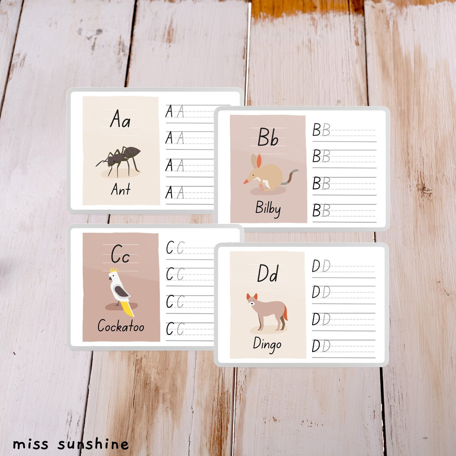 ABC Alphabet Tracing Letters Flashcards Learning Letter | Etsy