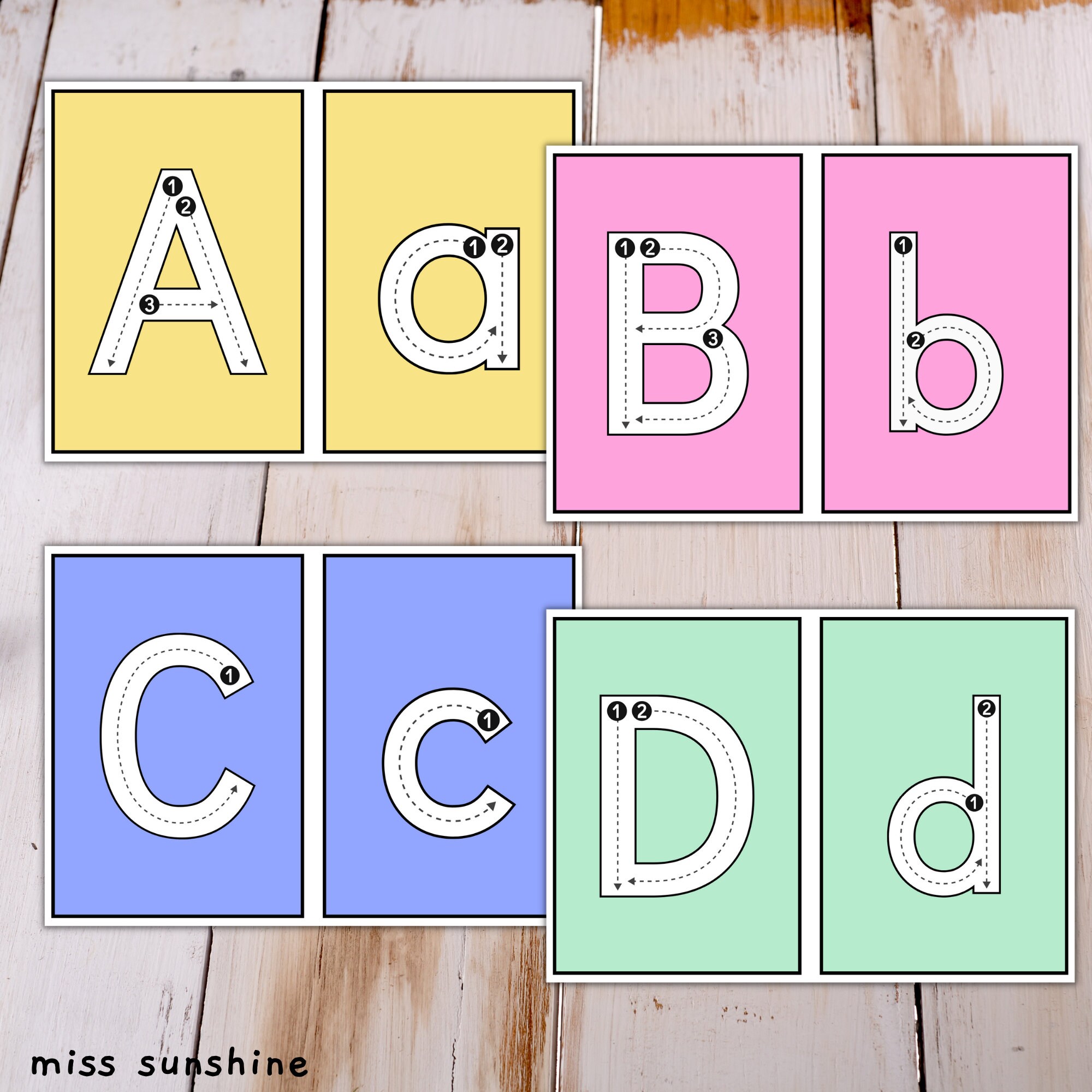 ABC Alphabet Tracing Letters Flashcards Learning Letter Formation Play ...
